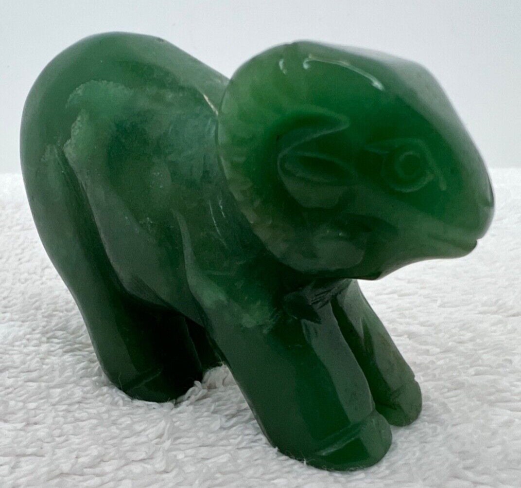 Hand Carved Jade Green Ram Sheep Figurine - 3" - Etsy