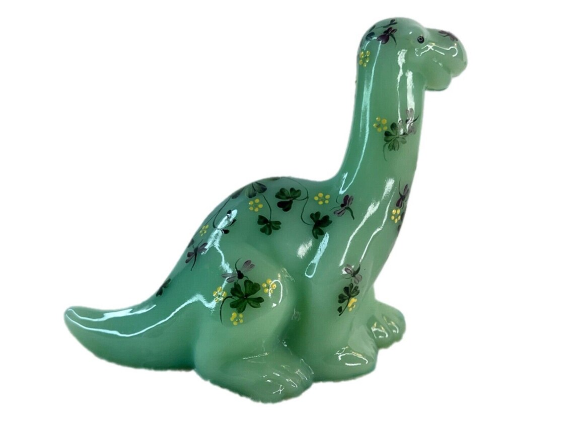 Fenton USA One of a Kind OOAK Jadeite Dinosaur by TJ Mendenhall 2024 - Etsy