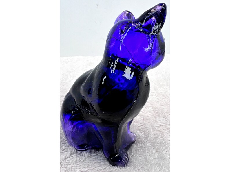 Fenton Dave Fetty 2021 Purple Hand Blown Sitting Cat Figurine - Signed ...