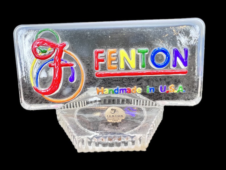 Fenton 9799 French Opalescent Logo Dealer Sign - Embossed - Etsy