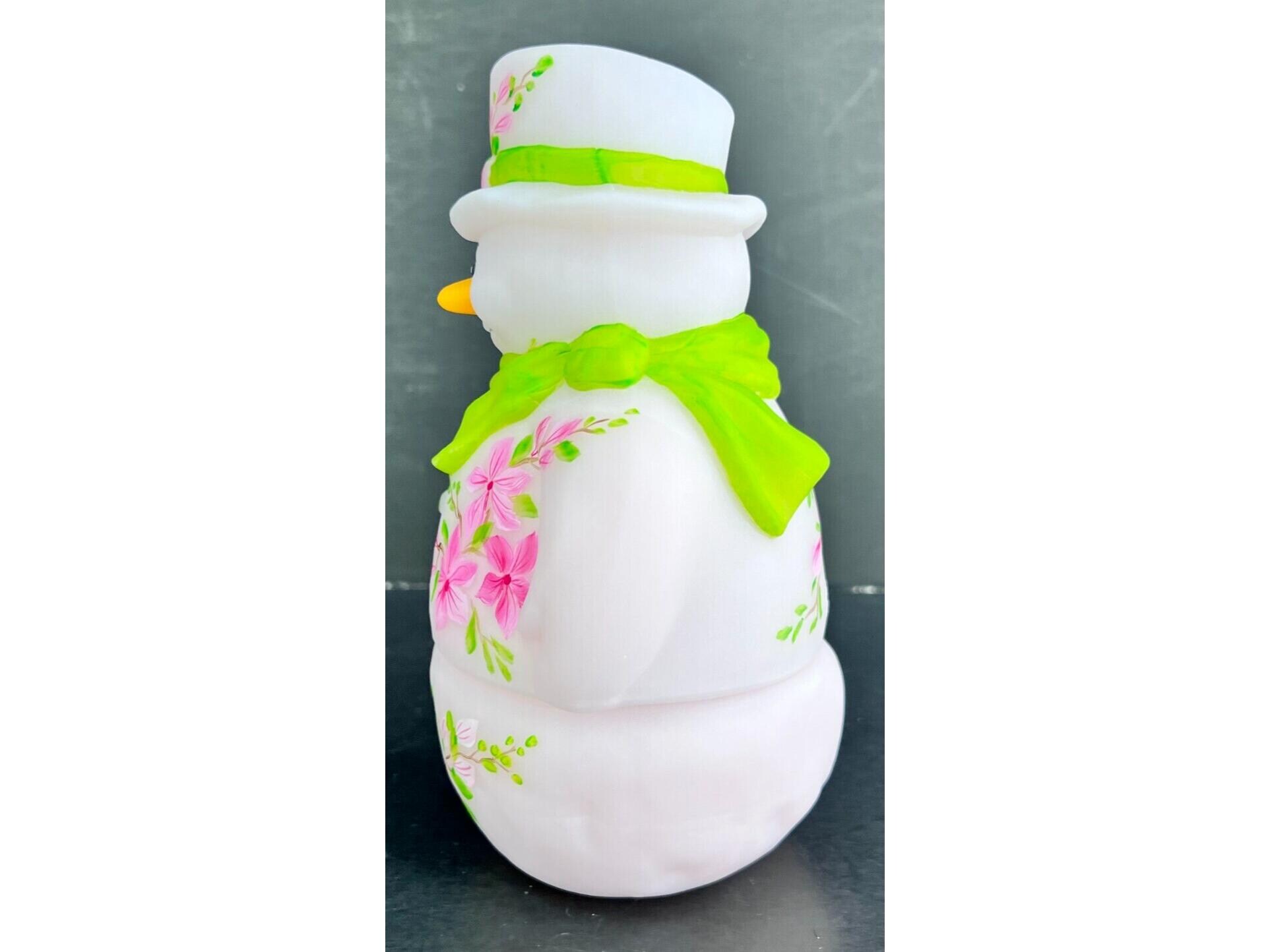 Fenton Snowman Fairy Light Pink Satin Super Fenton Exclusive Limited Ed ...