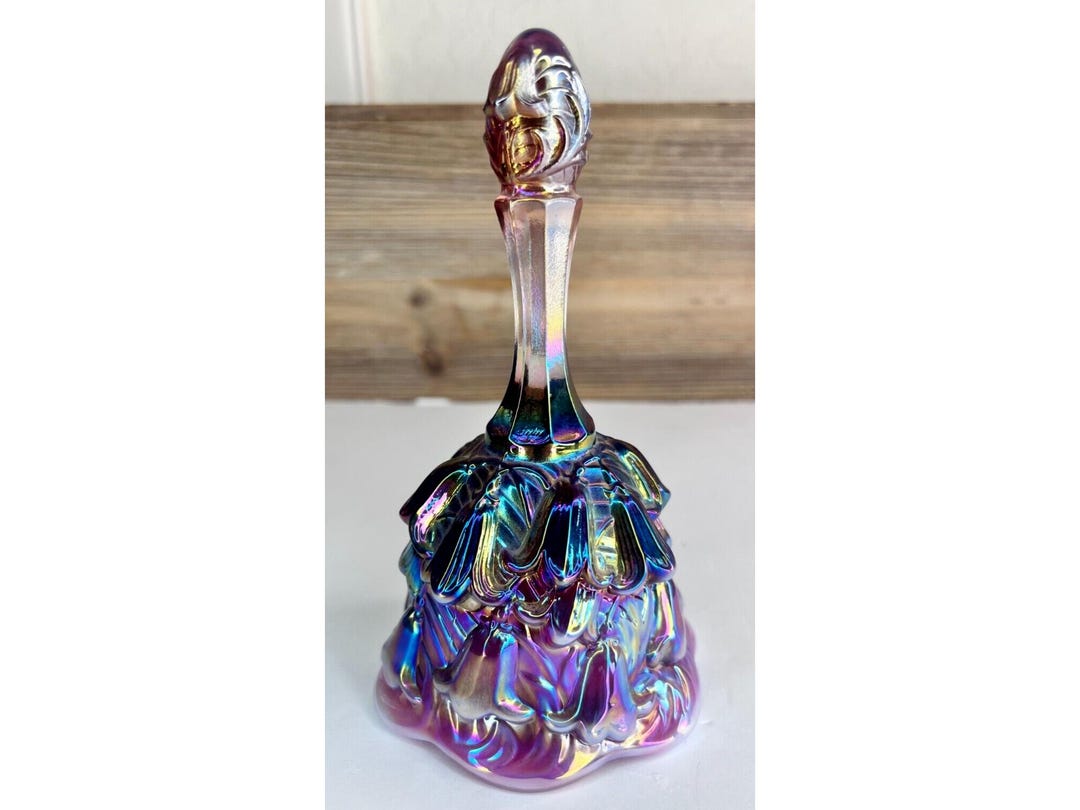 Fenton Plum Opalescent Carnival Glass - Temple Bell Lily of the Valley ...