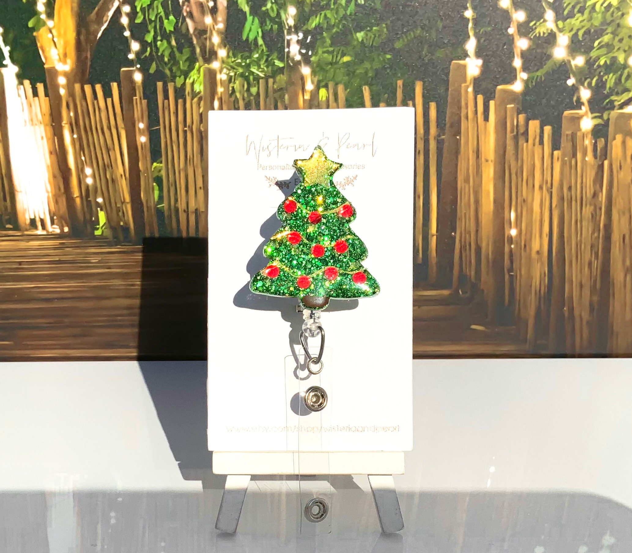 Christmas Tree Badge Reel, Holiday Badge Reel for Doctor, Nurse, and ...