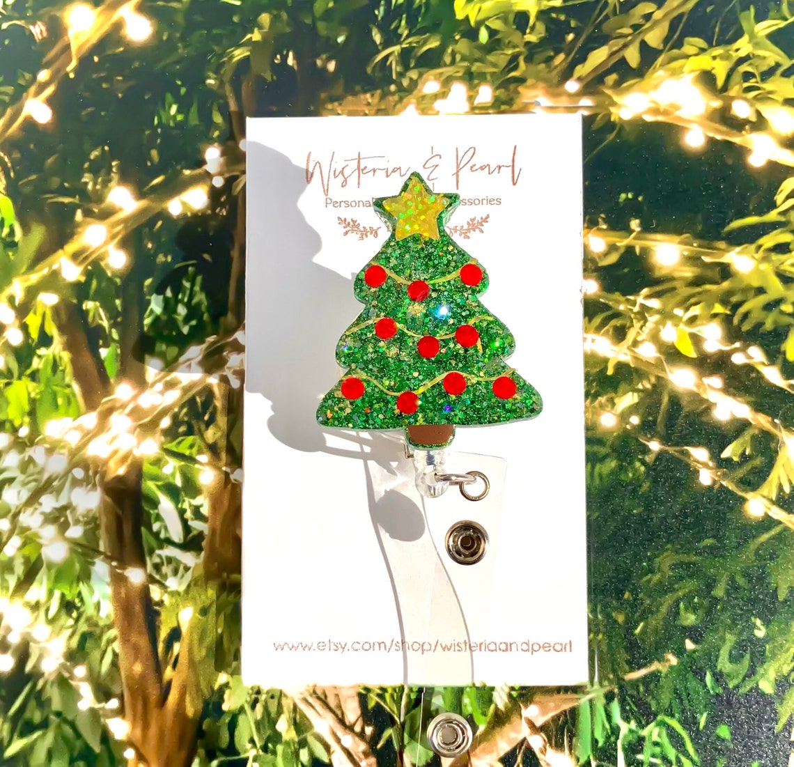 Christmas Tree Badge Reel, Holiday Badge Reel for Doctor, Nurse, and ...