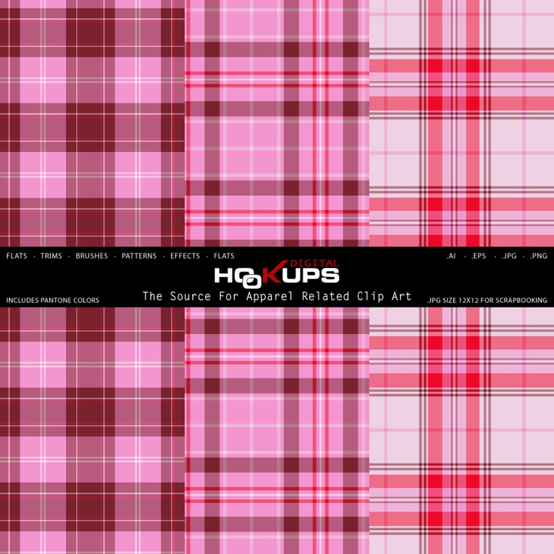 Seamless Valentines Day Plaid, Digital Paper, Scrapbook Paper, Vector ...