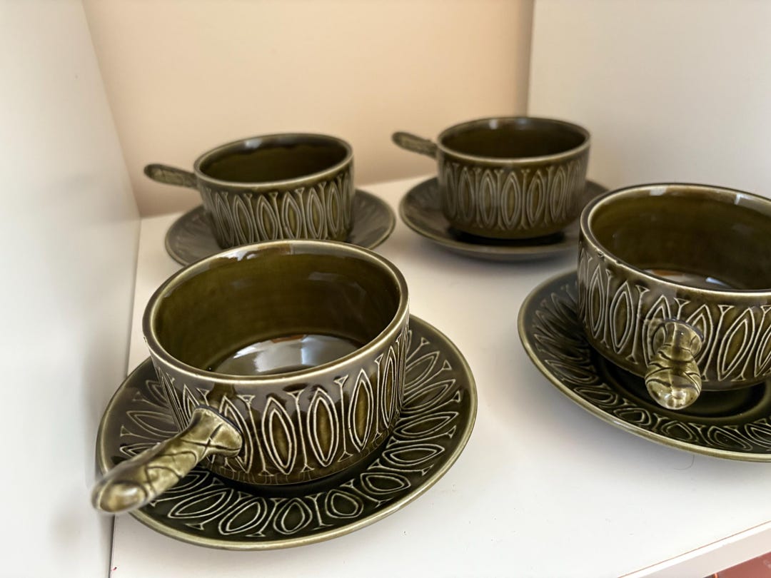 Soup Bowls and Saucer Vintage Set of 4 Tams England 1970s Tableware - Etsy