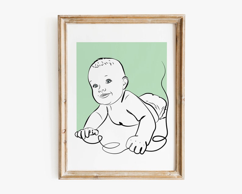Custom First Mothers Day and Christmas Gift, Baby Sketch, New Mom ...