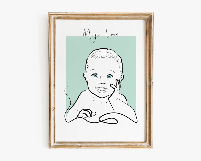 Custom First Mothers Day and Christmas Gift, Baby Sketch, New Mom ...