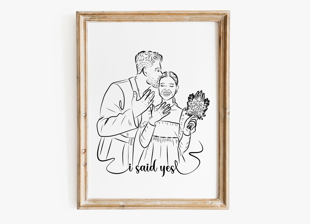 Custom Line Art Portrait for Loved One | Personalized Soulmate Drawings ...