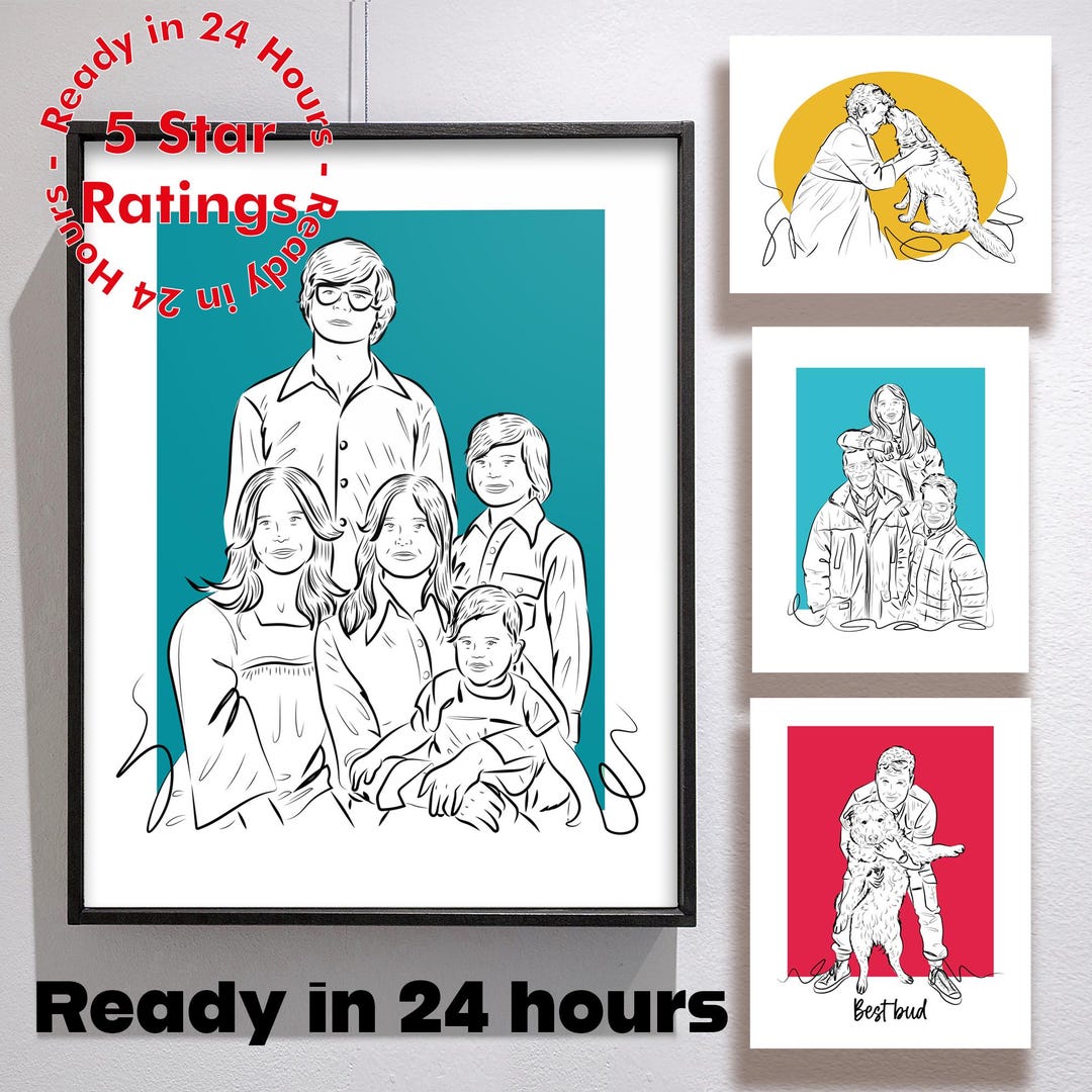 Custom Portrait for Dad, Custom Fathers Day Gift, Custom Family Gift ...