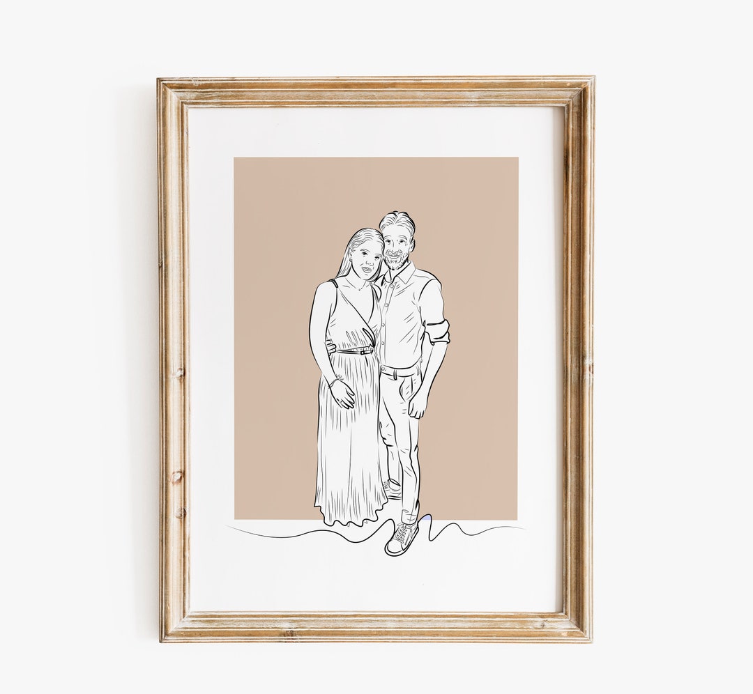 Best Friend Portrait, Commission Portrait, Custom Personalized Line Art ...