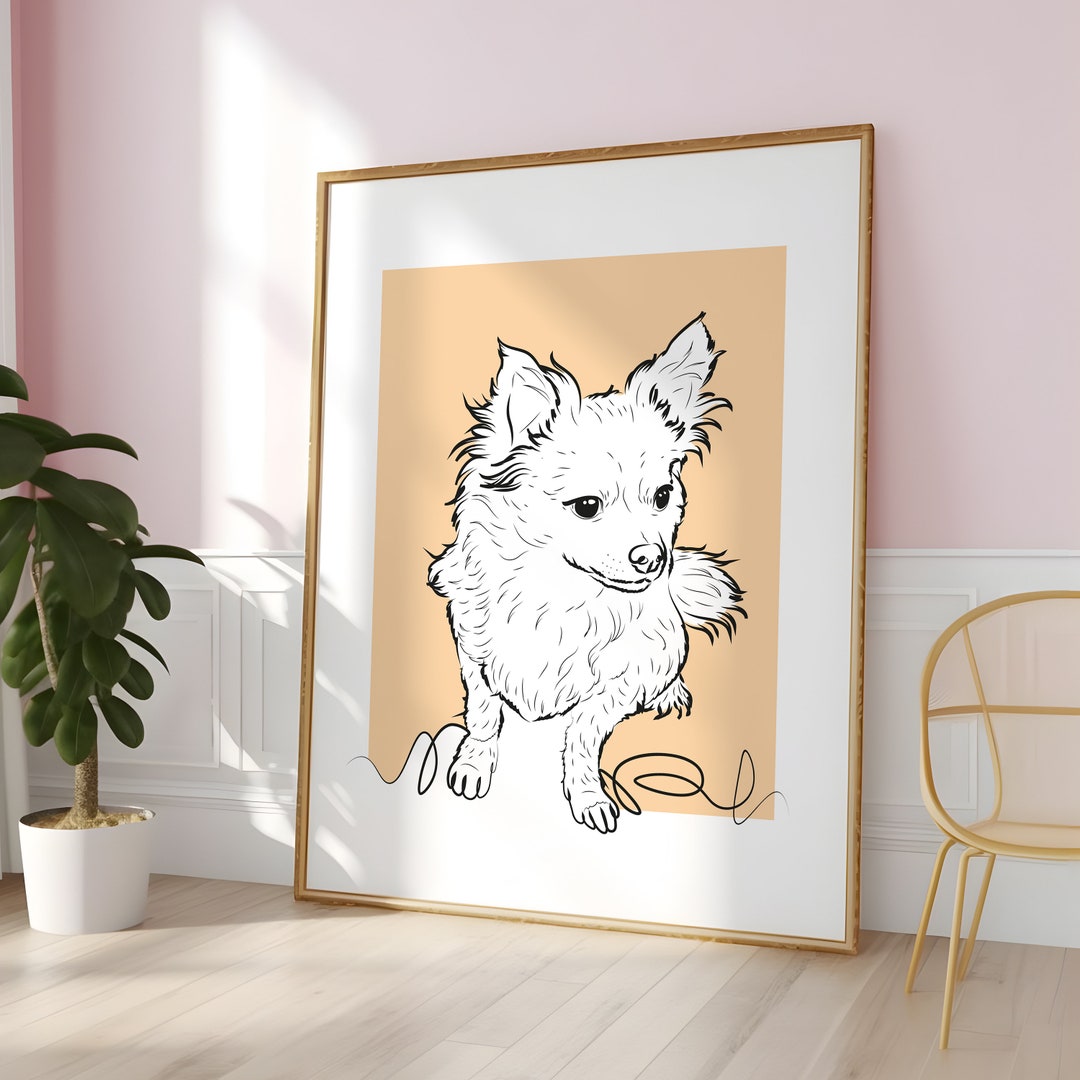 Customized Pet Portrait, Custom Line Art, Pet Portrait From Photo ...