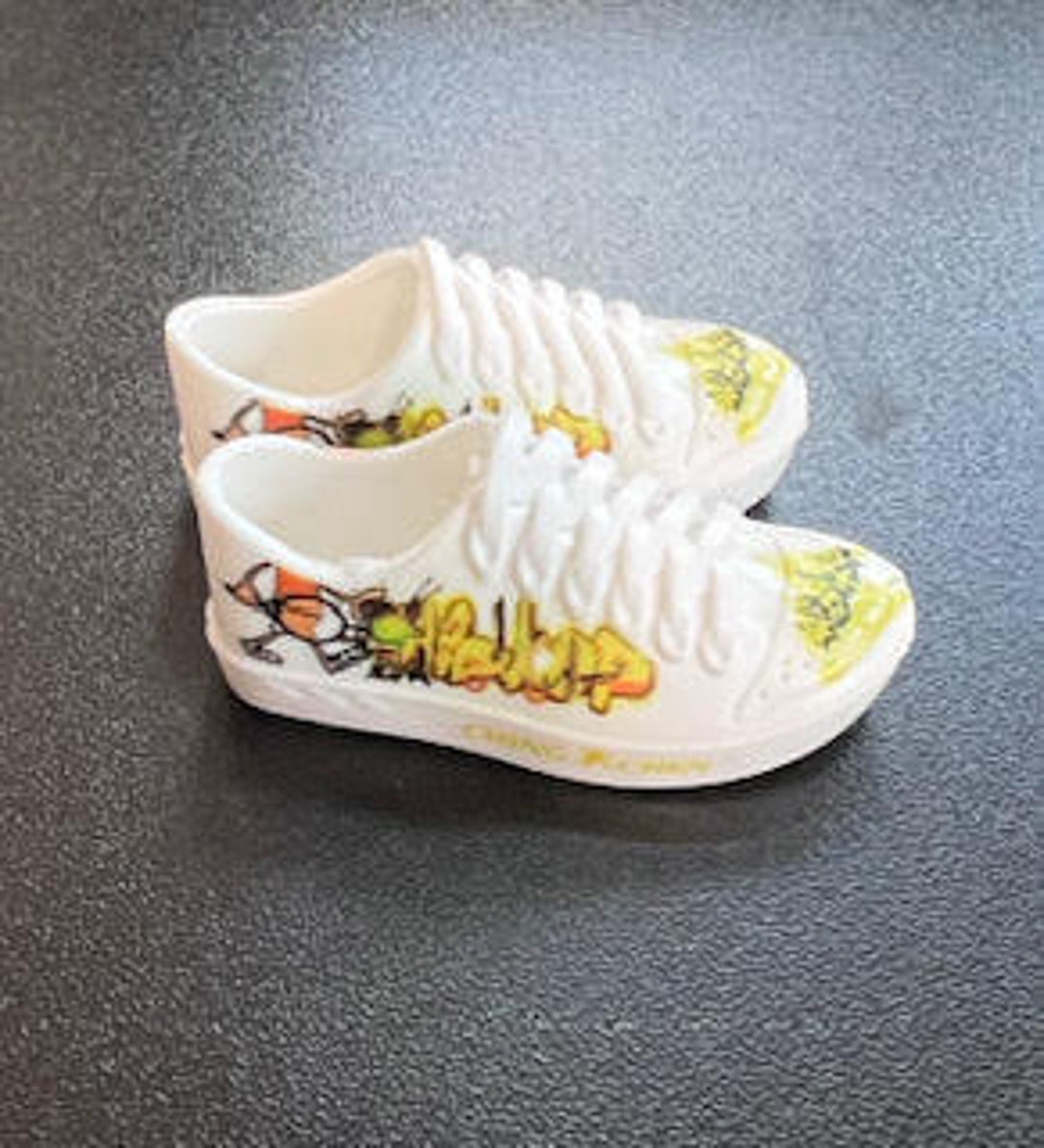 White Rubber Fingerboard Slip-on Vans Shoes With Graffiti for ...