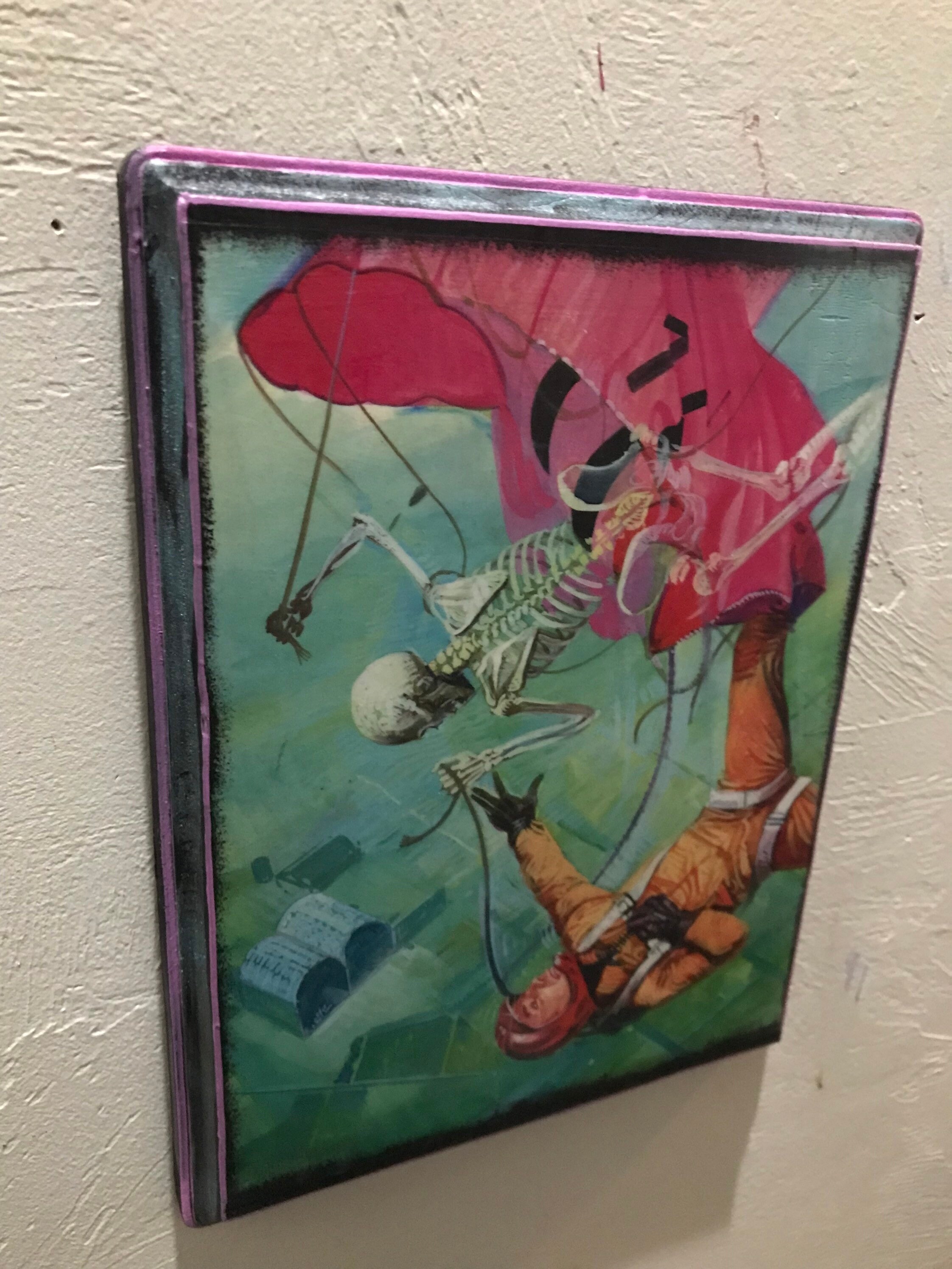 9x7 Italian Tentacles horror pulp novel cover art wood art plaque Other ...