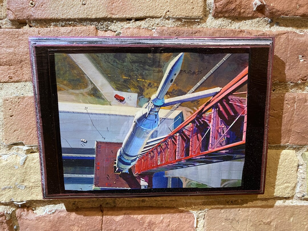 NASA Art Mercury Launch Concept Art Handmade Movie Mini Poster Wood Art ...