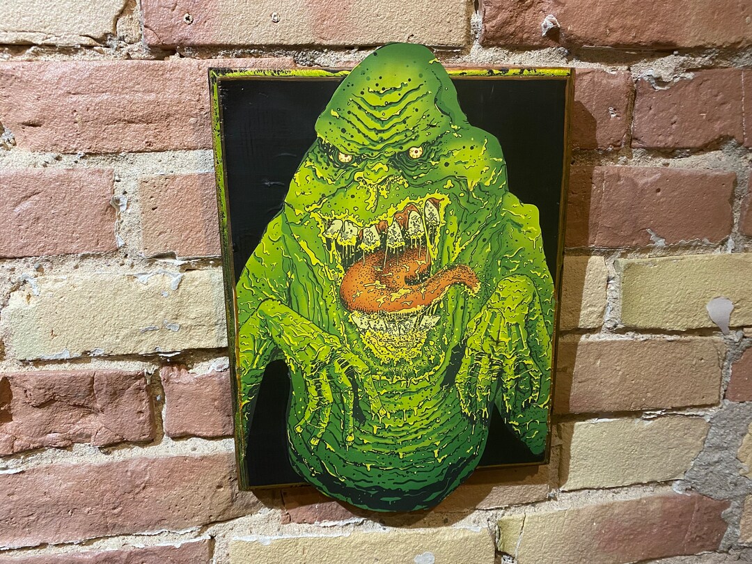 Ghostbusters Slimer Handmade Movie Mini Poster Wood Art Plaque 12x9 - Etsy