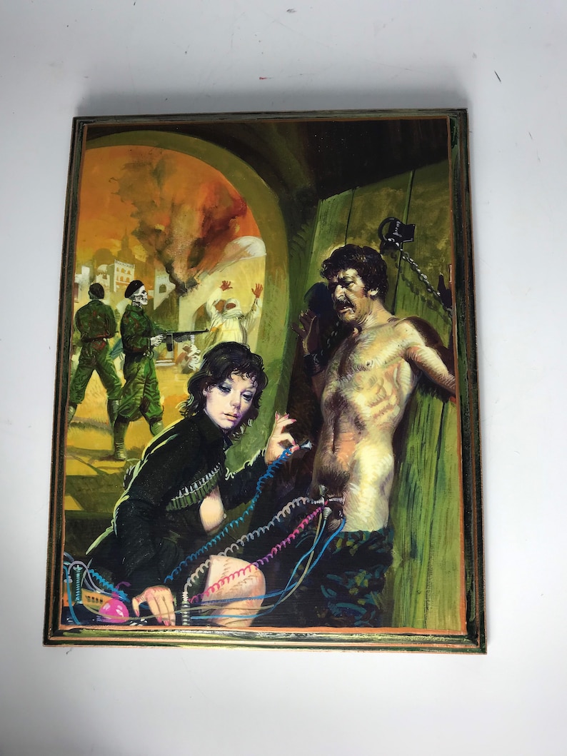 Retro Italian Horror Pulp Novel Cover Art Handmade Wood Art Etsy Canada