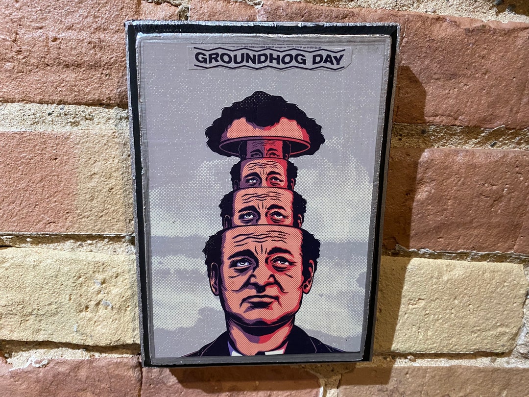Groundhog Day Bill Murray Handmade Movie Mini Poster Wood Art Plaque ...