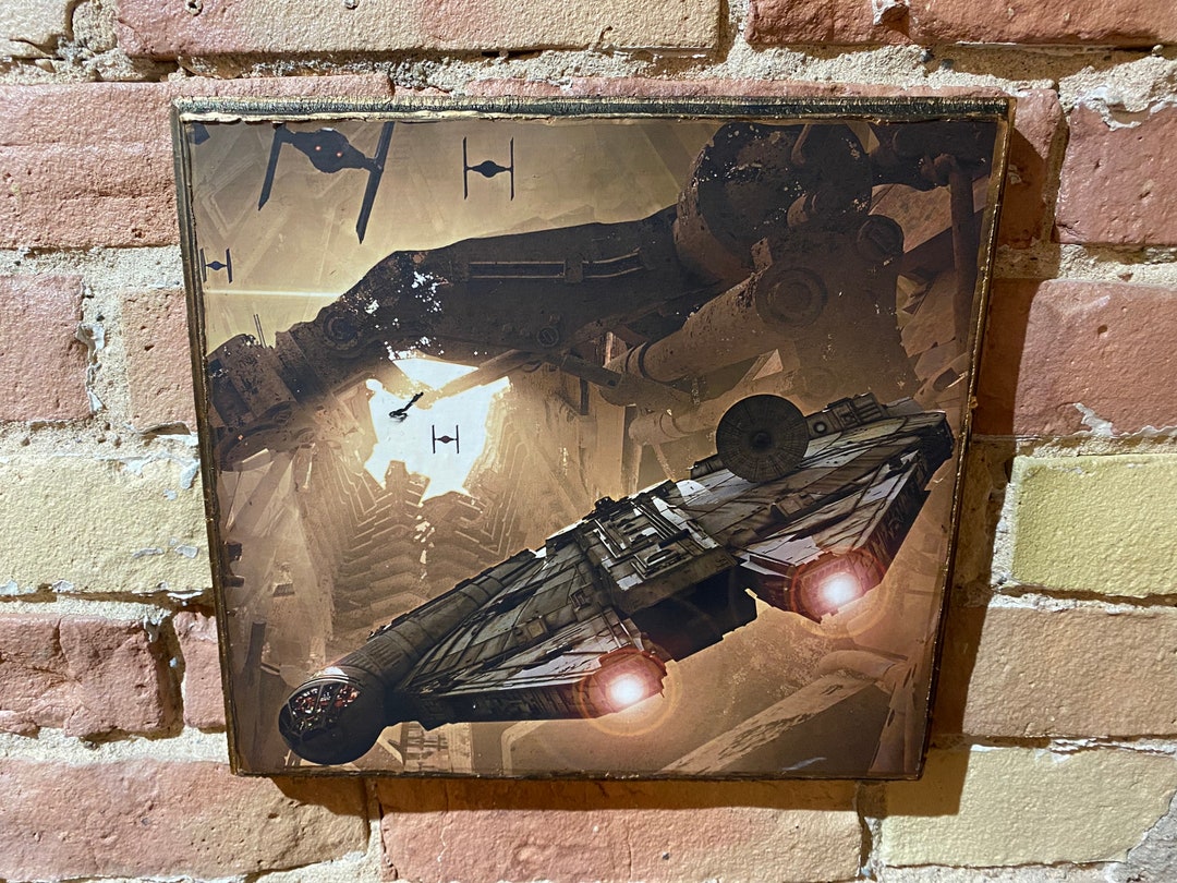 Star Wars Millennium, Falcon Escape Handmade Movie Mini Poster Wood Art ...