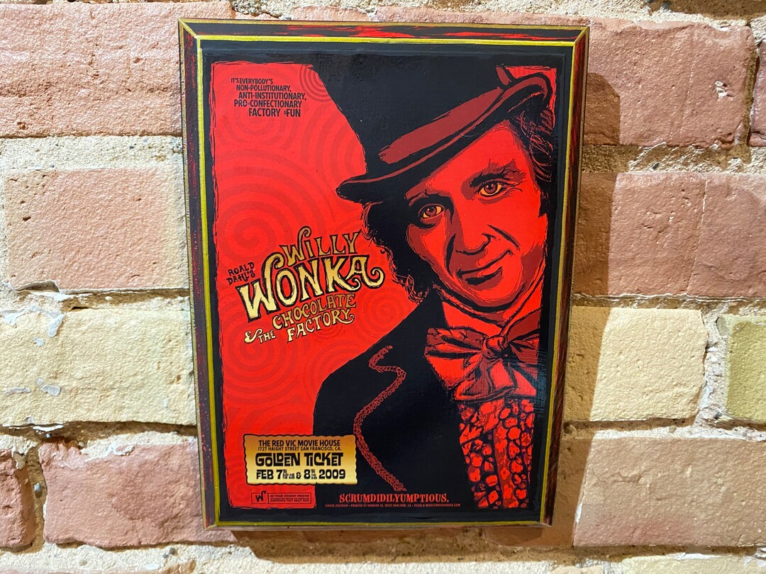 Willy Wonka and the Chocolate Factory Handmade Movie Mini Poster Wood ...
