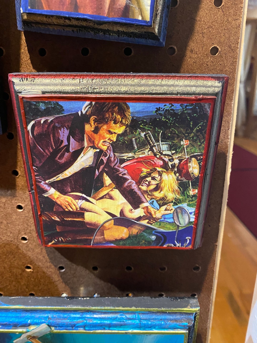 Wipeout Retro Italian Horror Pulp Novel Cover Art Handmade Wood Art ...