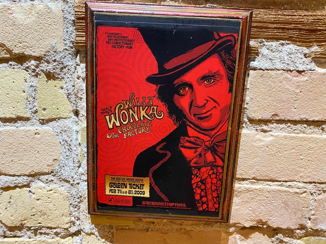 Willy Wonka Chocolate Factory Movie Handmade Wood Art Plaque 9x7 - Etsy