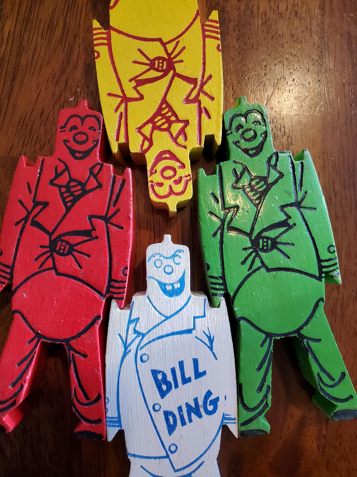 Vintage 1980s Bill Ding Figure Wooden Grab Bag - Etsy