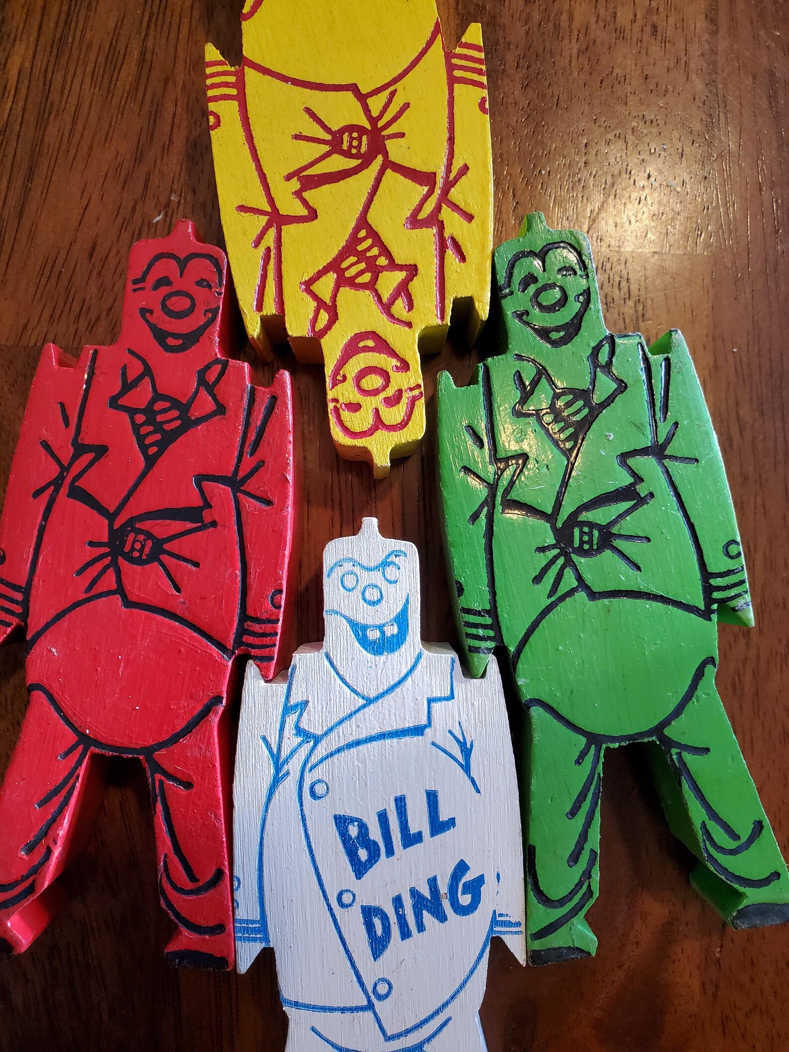 Vintage 1980s Bill Ding Figure Wooden Grab Bag - Etsy