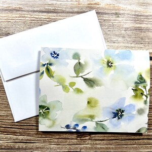 Blue Floral Cards (blank Inside) - Etsy