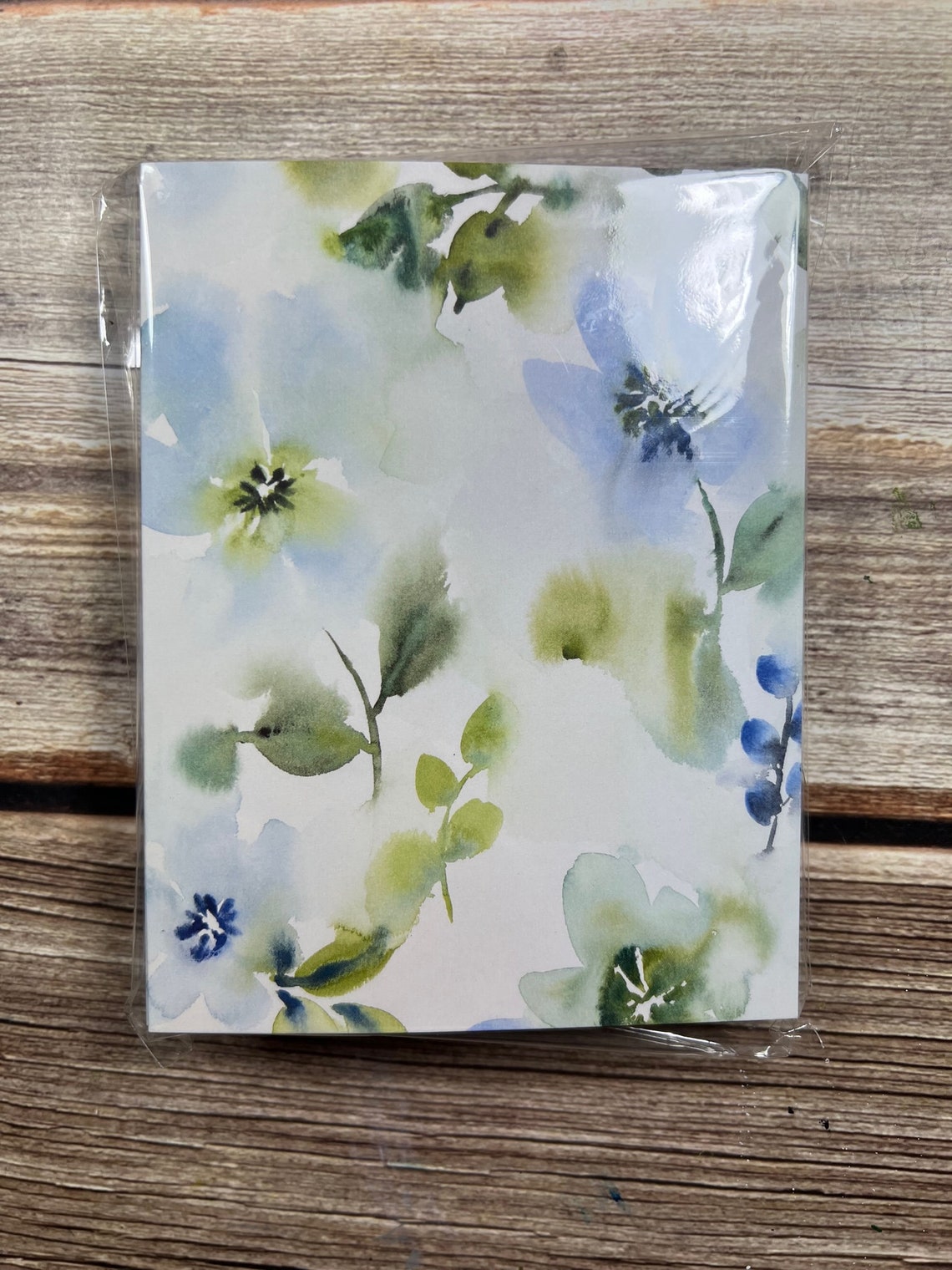 Blue Floral Cards (blank Inside) - Etsy