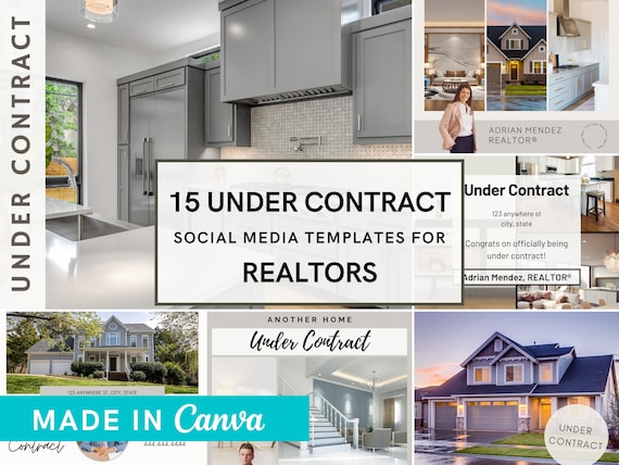 15 Under Contract Real Estate Templates Social Media | Etsy