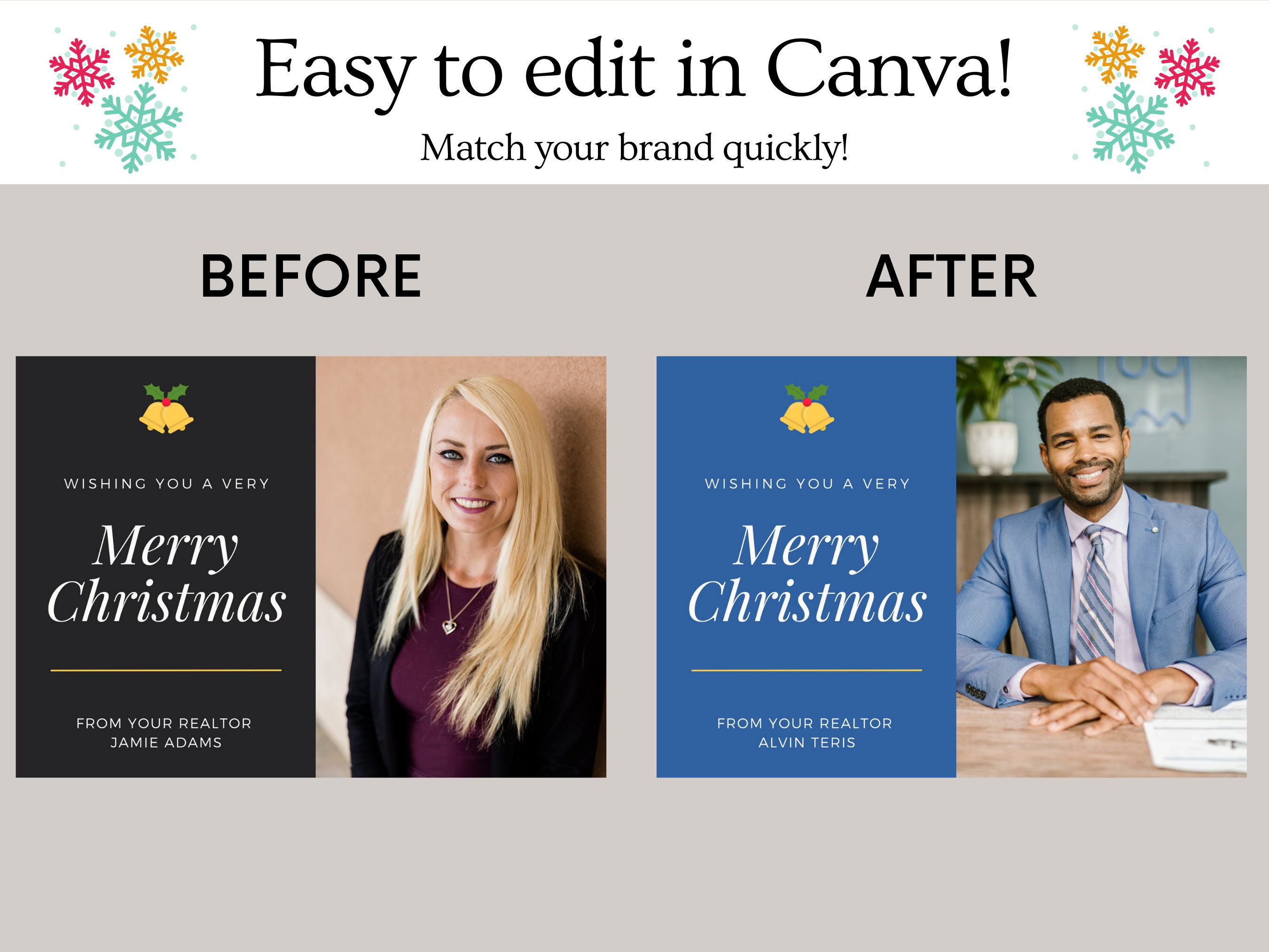 Real Estate Christmas Card Template | Real Estate Holiday Card | Real ...