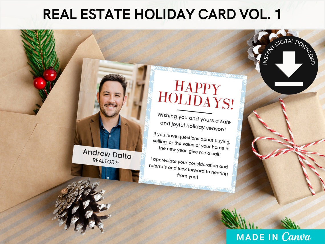 Real Estate Holiday Card Real Estate Christmas Card Real Estate ...