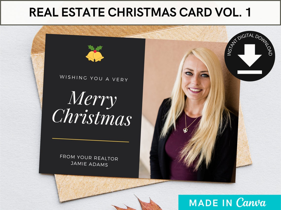 Real Estate Christmas Card Template | Real Estate Holiday Card | Real ...