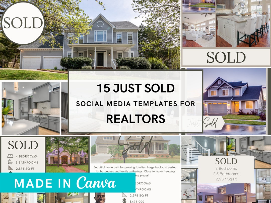 15 Just Sold Real Estate Templates | Real Estate Marketing | Real ...