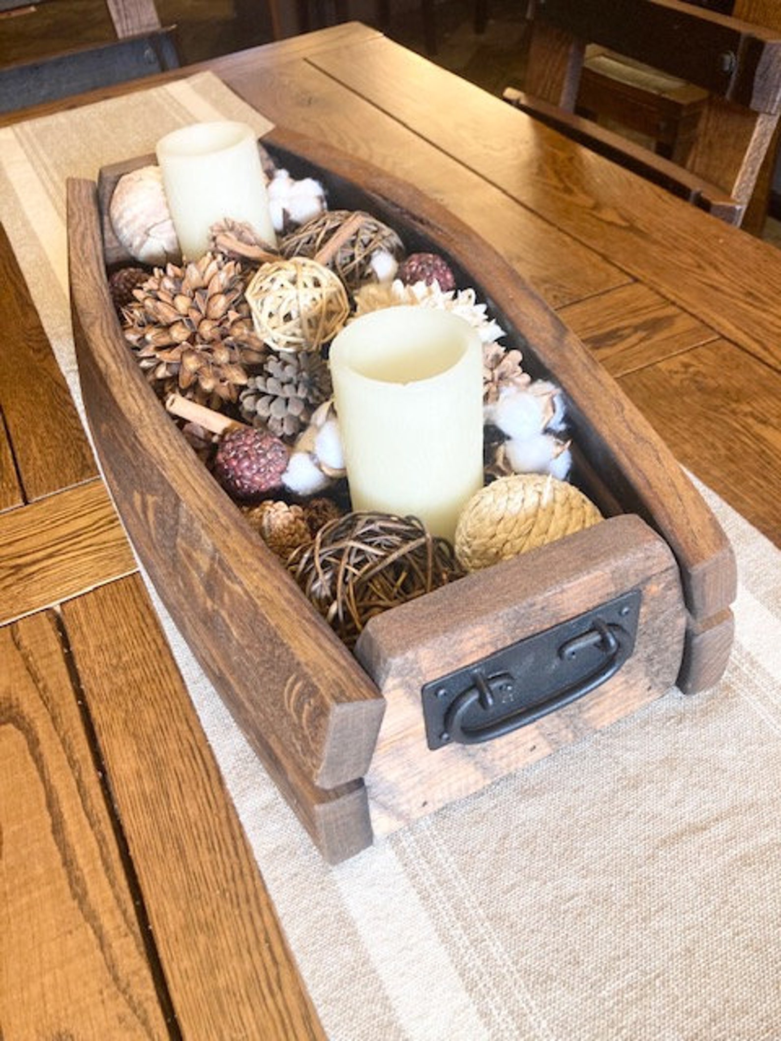 24" Wine/whiskey Barrel Stave Basket - Etsy