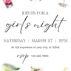 Editable Girls' Night Out Celebration Invitations | Customize and ...