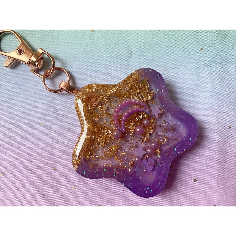 Gold and Purple Shaker Keyring Charms - Etsy