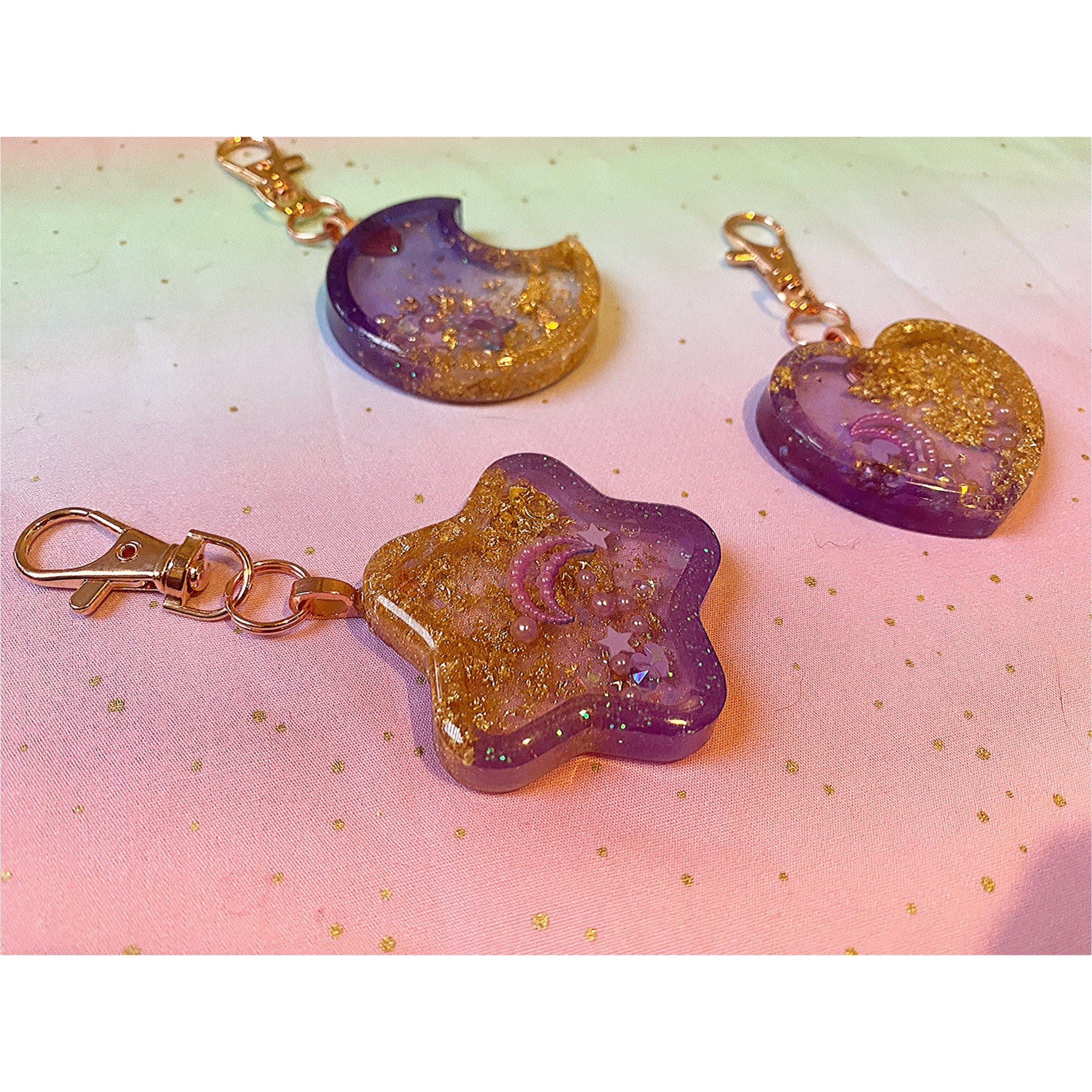 Gold and Purple Shaker Keyring Charms - Etsy