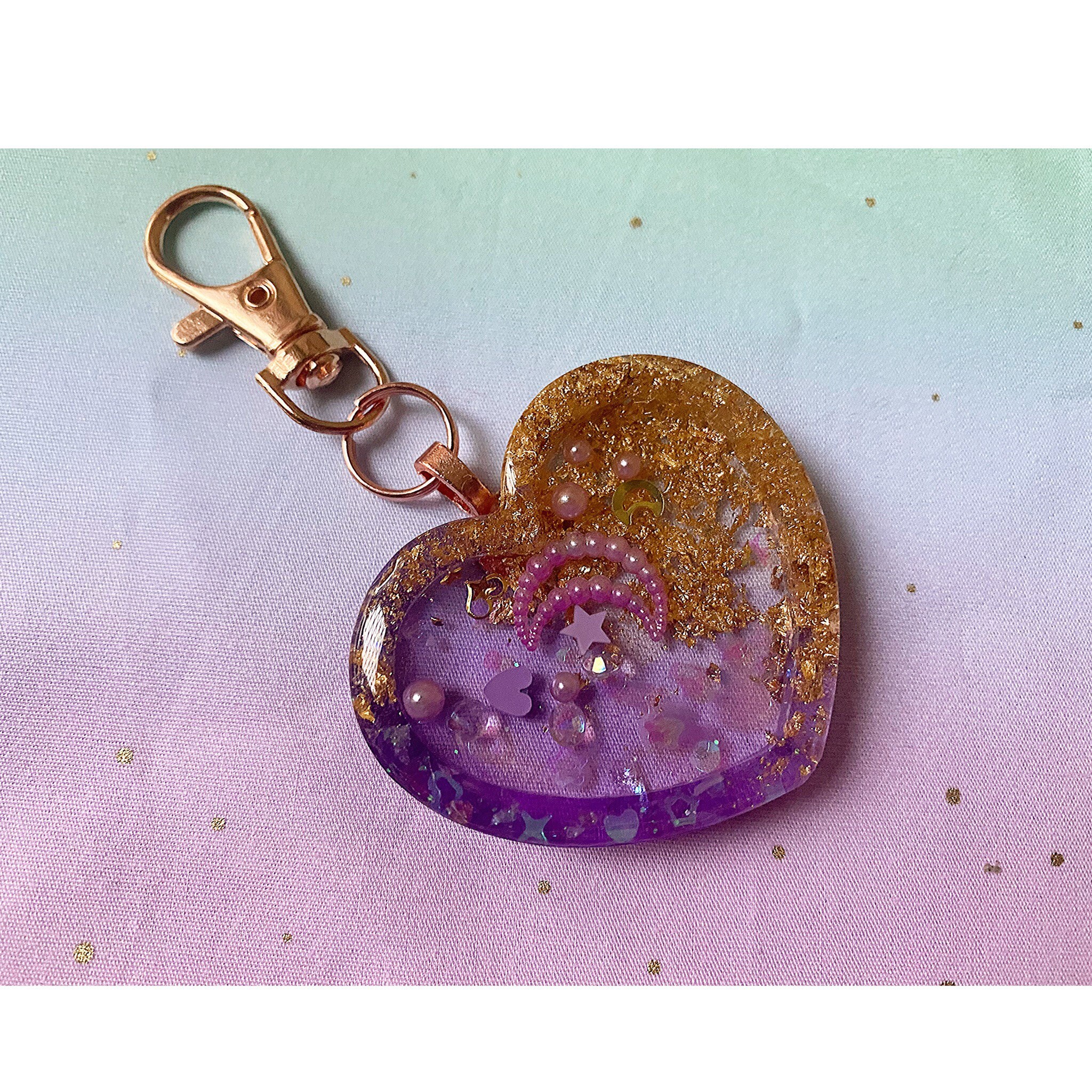 Gold and Purple Shaker Keyring Charms - Etsy