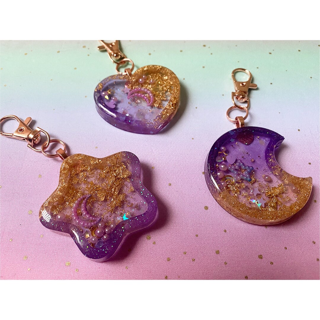 Gold and Purple Shaker Keyring Charms - Etsy