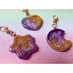 Gold and Purple Shaker Keyring Charms - Etsy