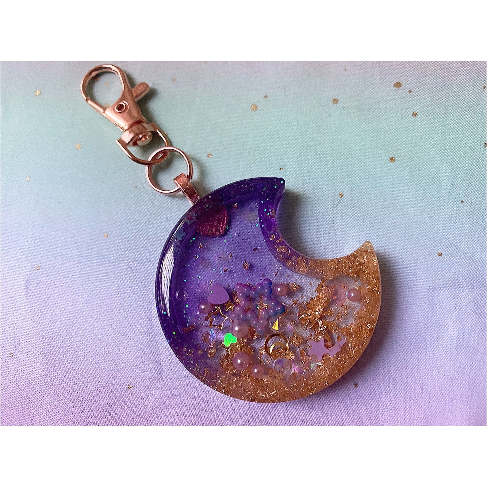Gold and Purple Shaker Keyring Charms - Etsy