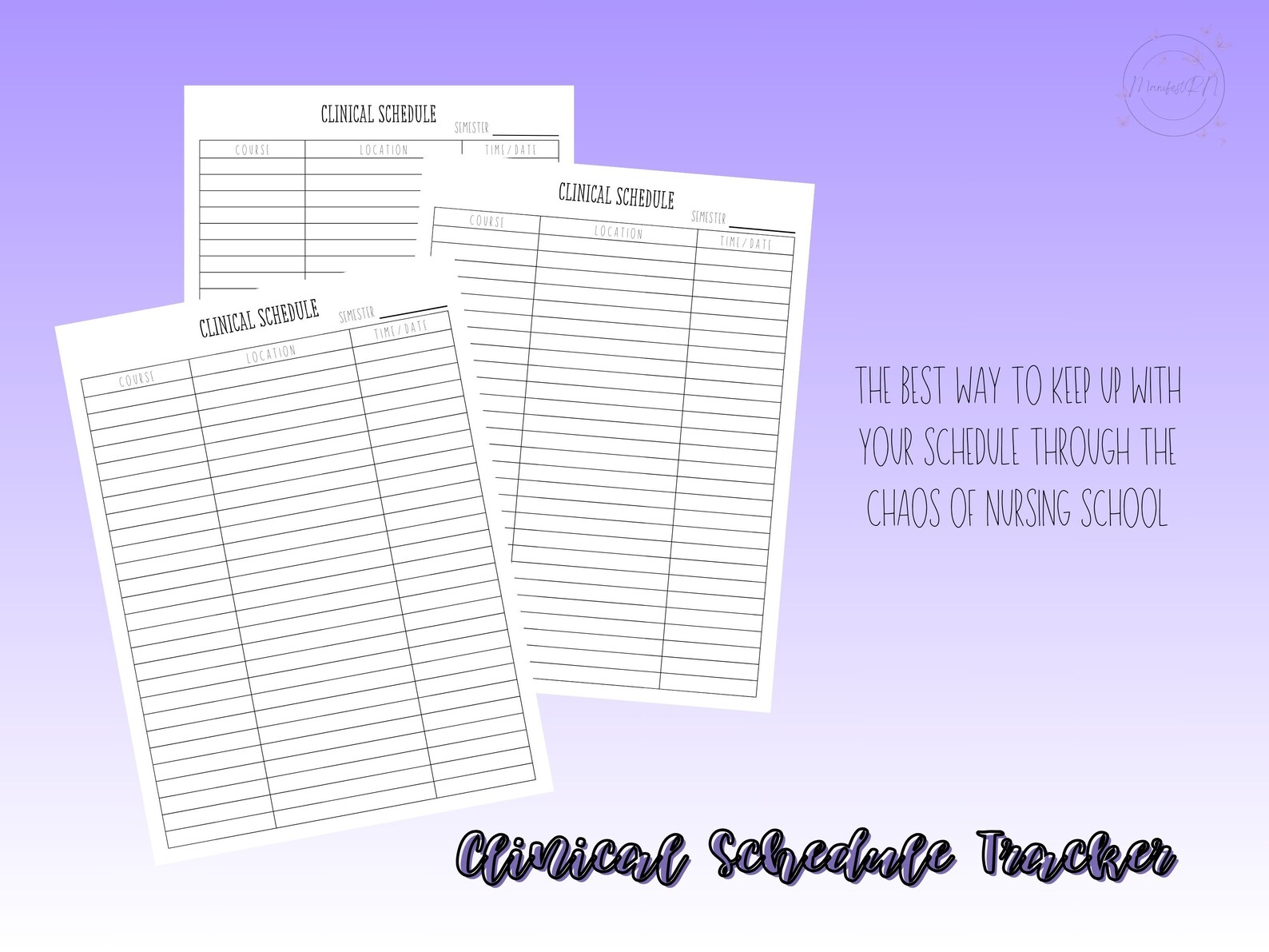 Nursing School Clinical Schedule Tracker| Schedule Keeper| Printable ...
