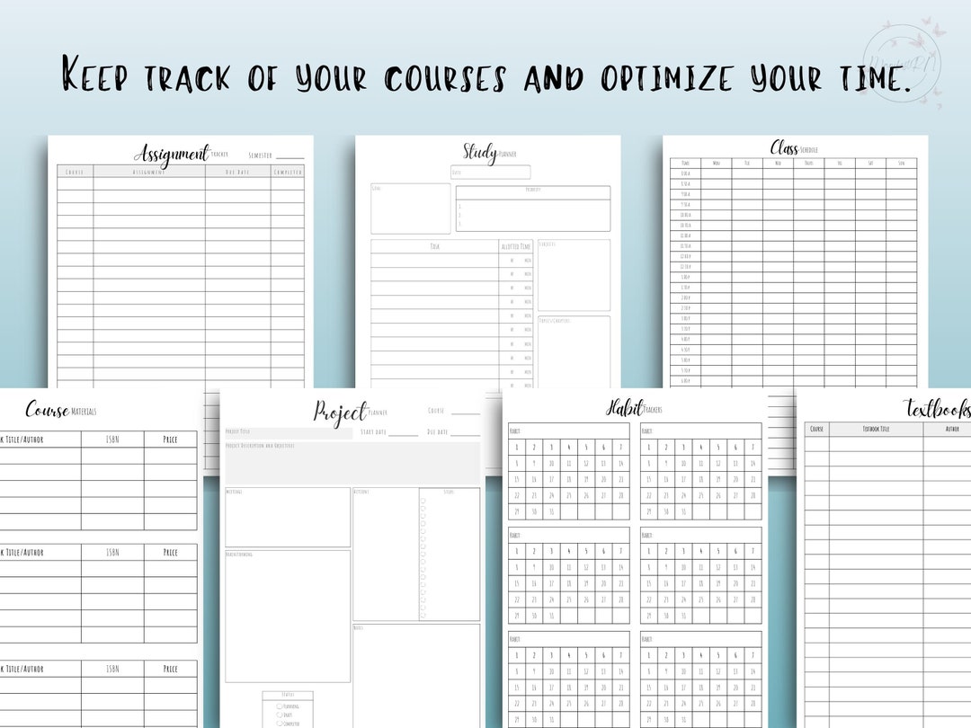 Student Productivity Printable| Productivity Planner| College Student ...