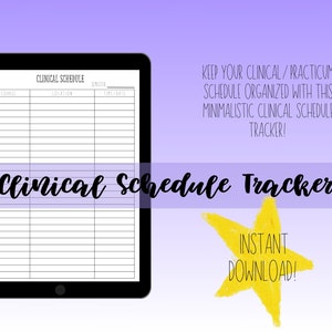 Nursing School Clinical Schedule Tracker| Schedule Keeper| Printable ...