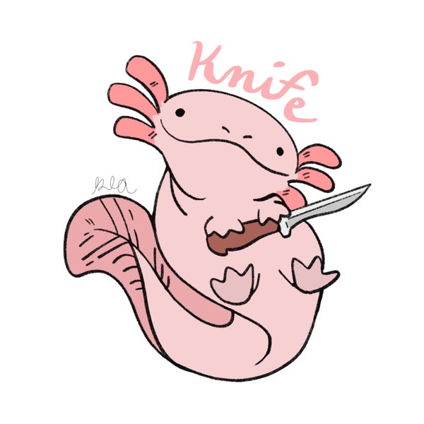 Axolotl With Knife - Etsy