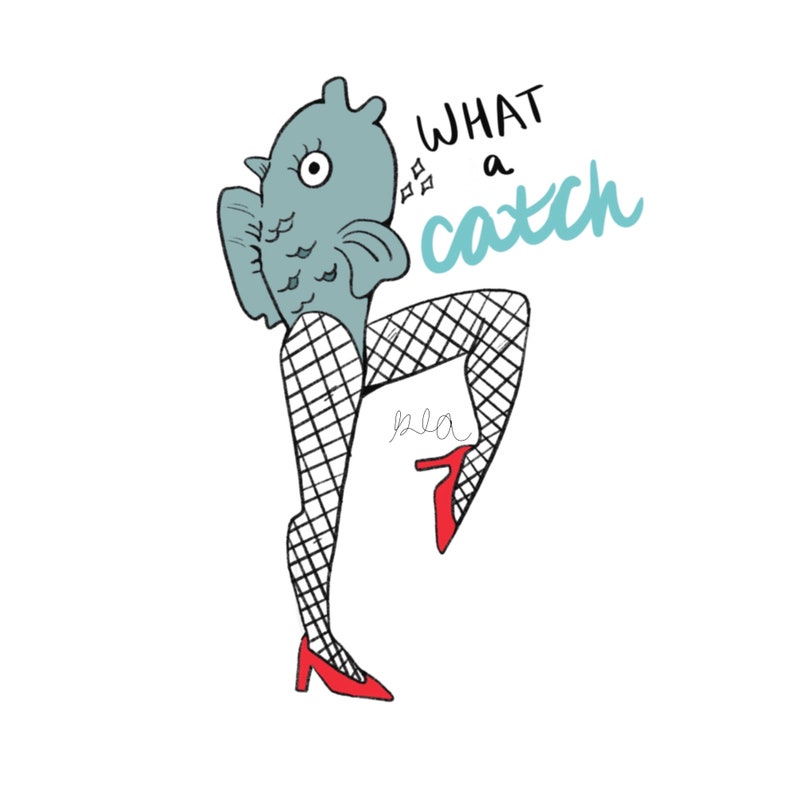 Flirty Fish HANDMADE Sticker - Etsy