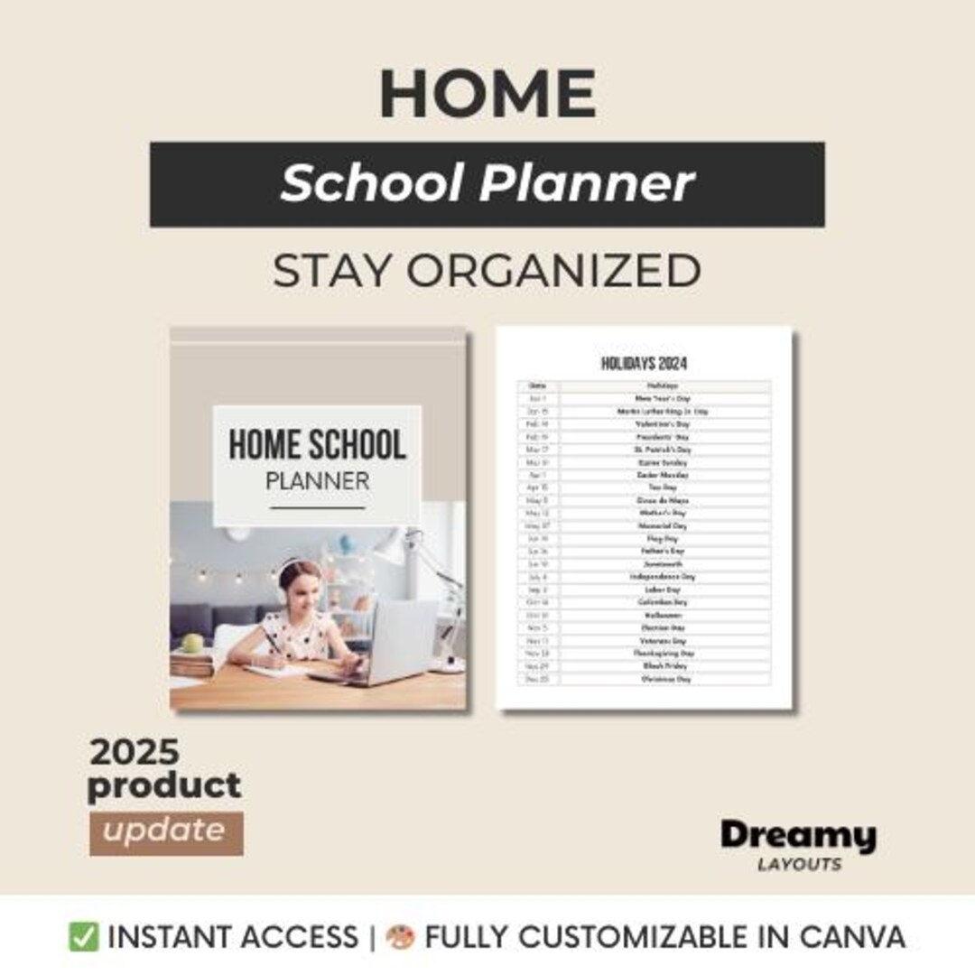 Homeschool Planner, 93-page Printable & Digital Organizer, Fully ...