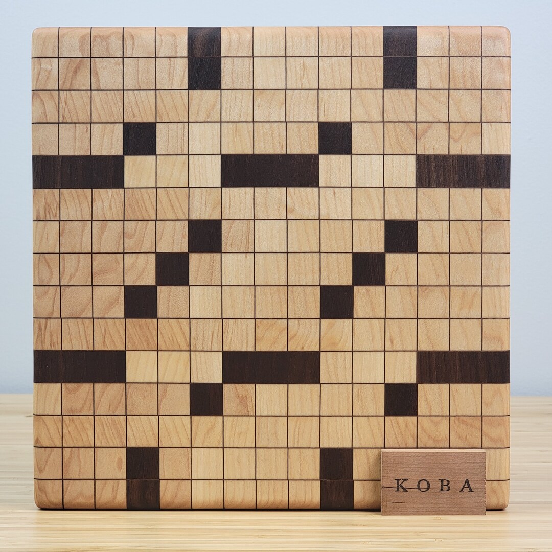 Crossword Puzzle Cutting Board 10 X 10 maple and Black Walnut - Etsy